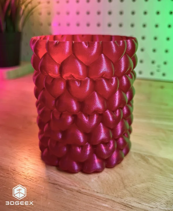 Hearts Bloom Vase | 3D Printed Heart Pattern Decorative Vase 5 Inches ...