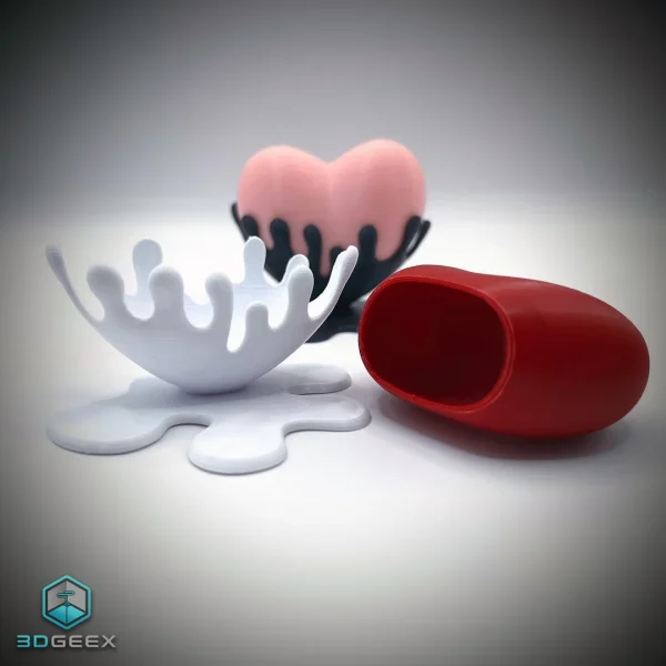 Melting Heart Sculpture – 3D Printed Love Decor with Custom Colors ...