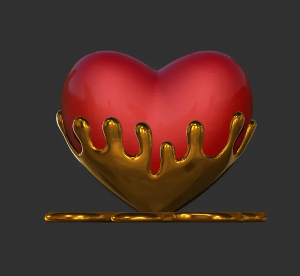 Melting Heart Sculpture – 3D Printed Love Decor with Custom Colors ...